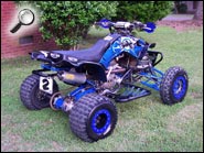 Ross Pilgreen's Custom Black and Blue CRF450 Powered 250R Hybrid ATV